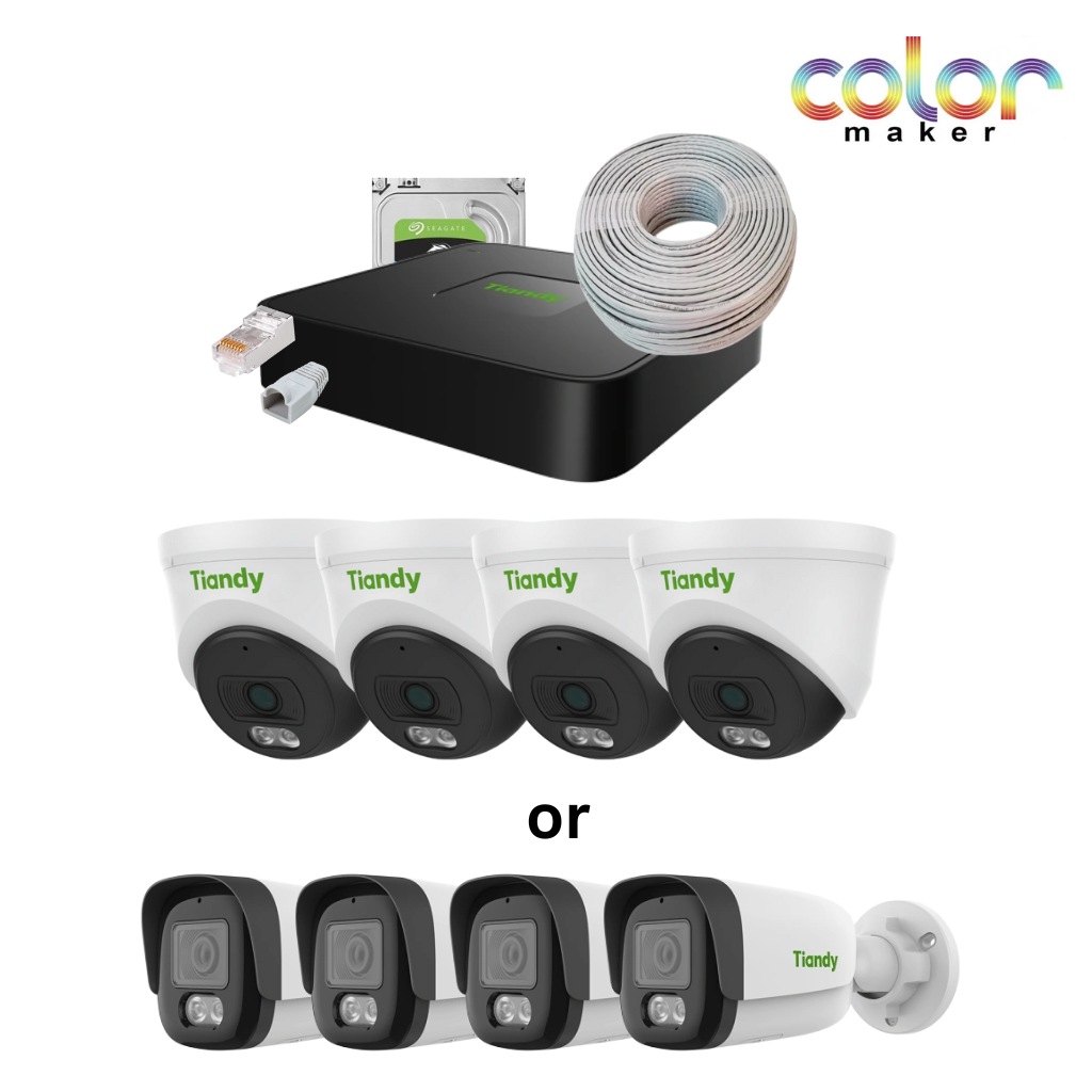 Tiandy 4 Channel 4mp Color Maker Kit